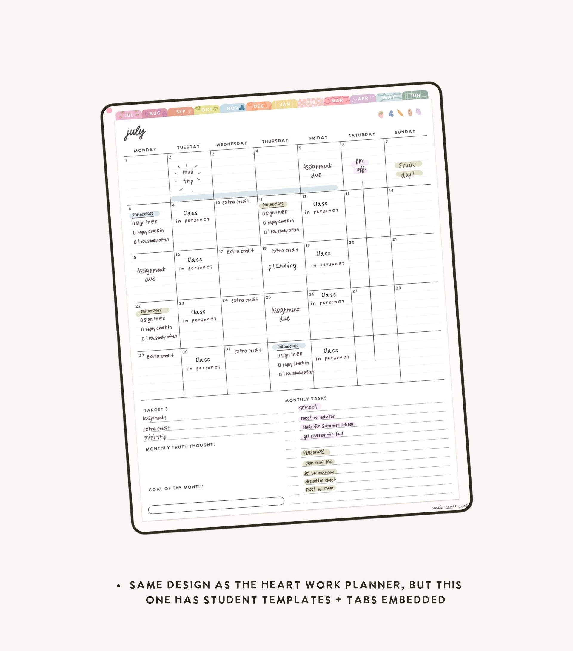 The Student Planner – Create Heart Work