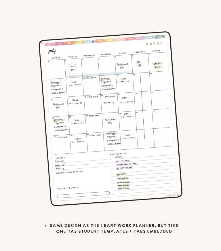 The Student Planner – Create Heart Work