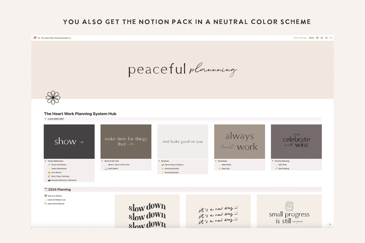 💻 Heart Work Planning System Notion Hub – Create Heart Work