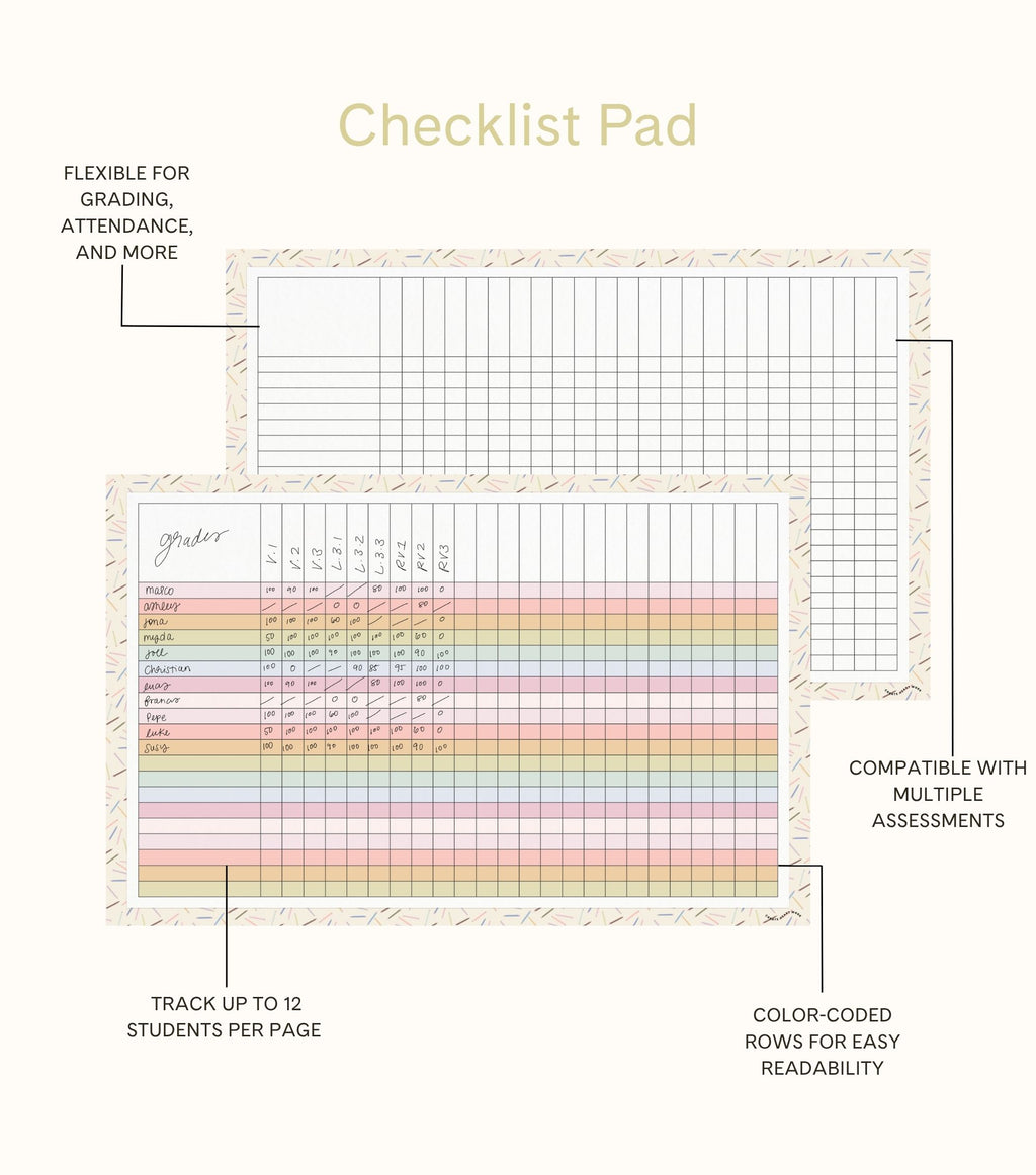 Teacher Weekly Pad – Create Heart Work