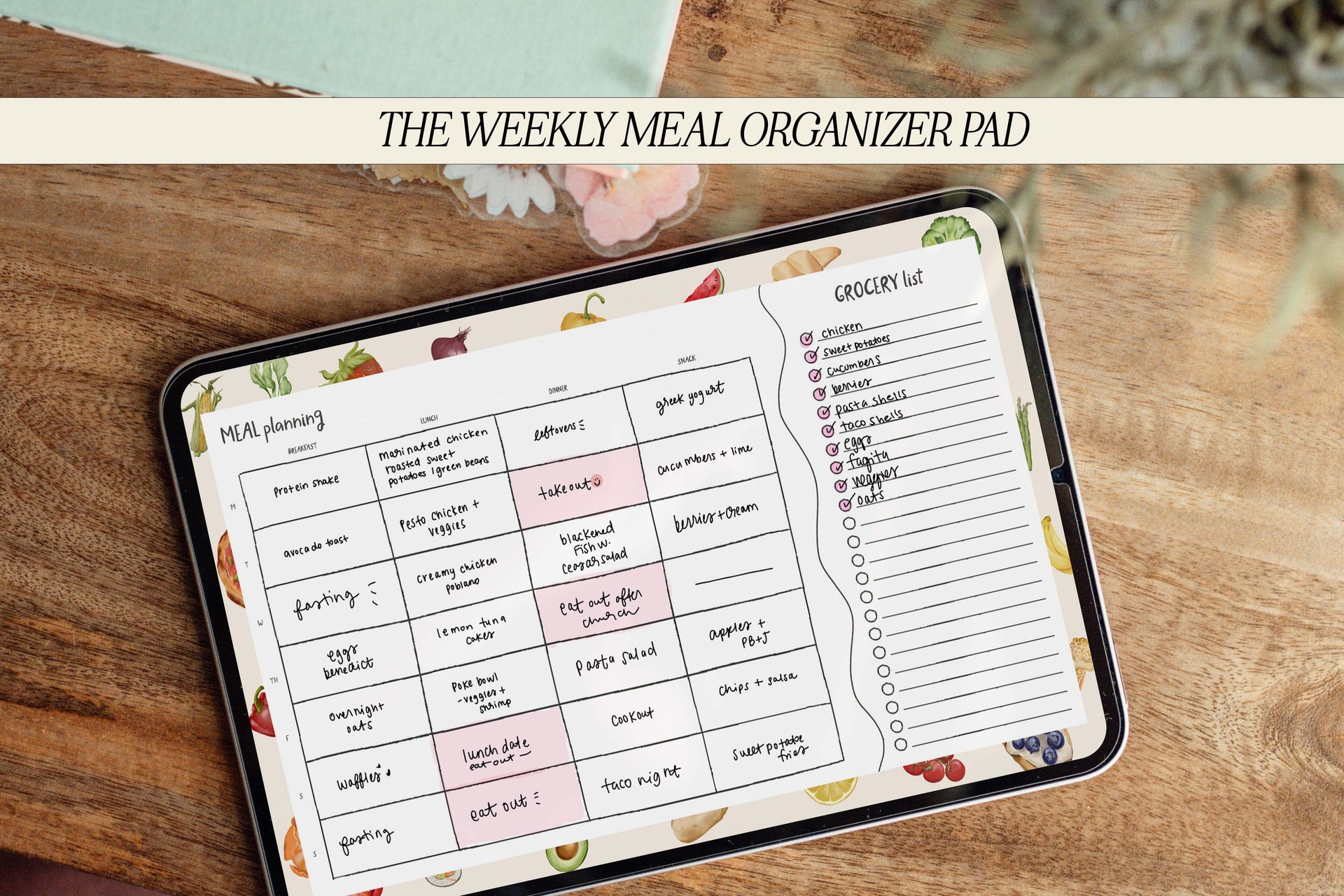 The Weekly Meal Organizer Pad – Create Heart Work