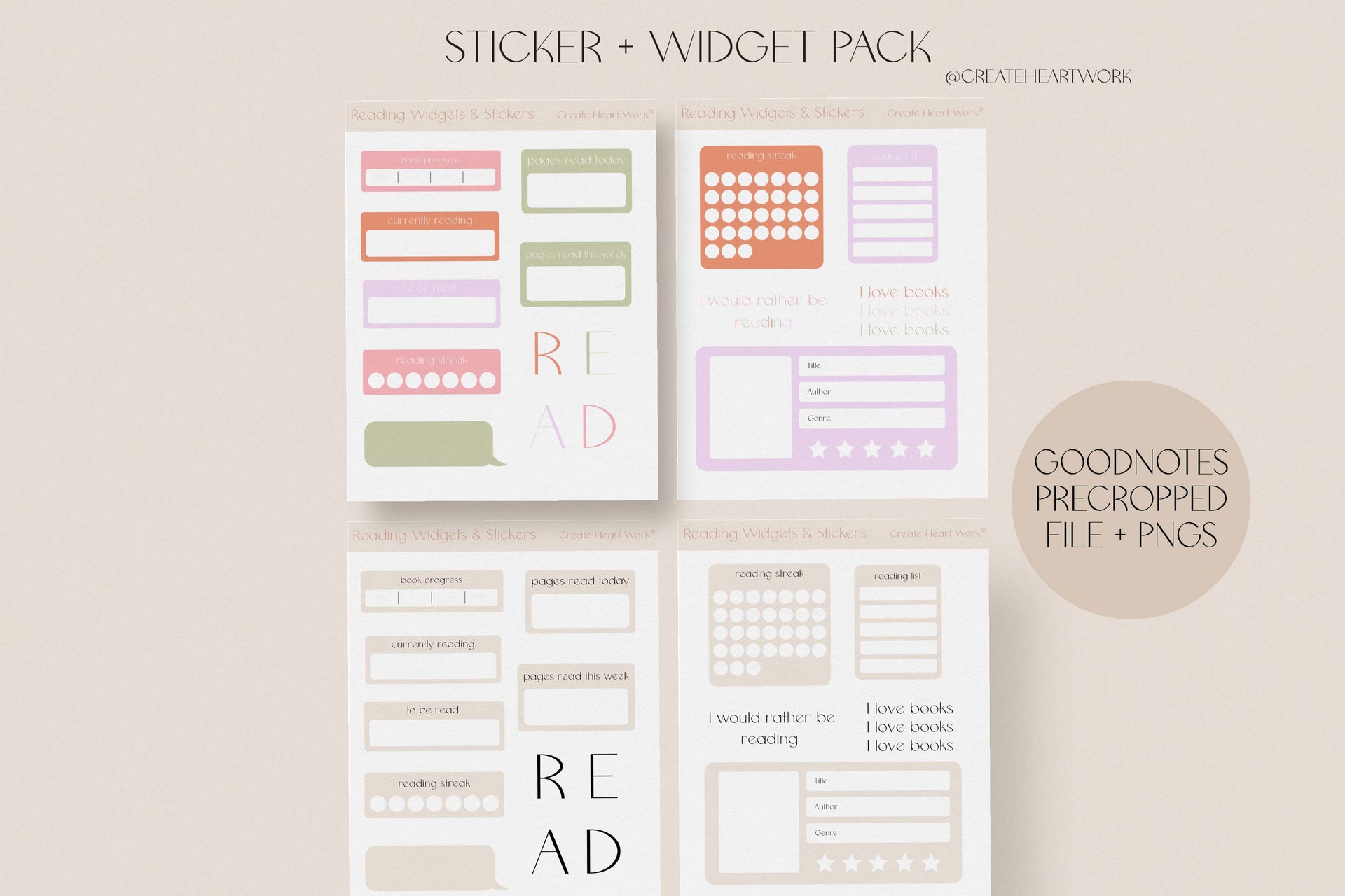 Book/ Reading Inserts – Create Heart Work