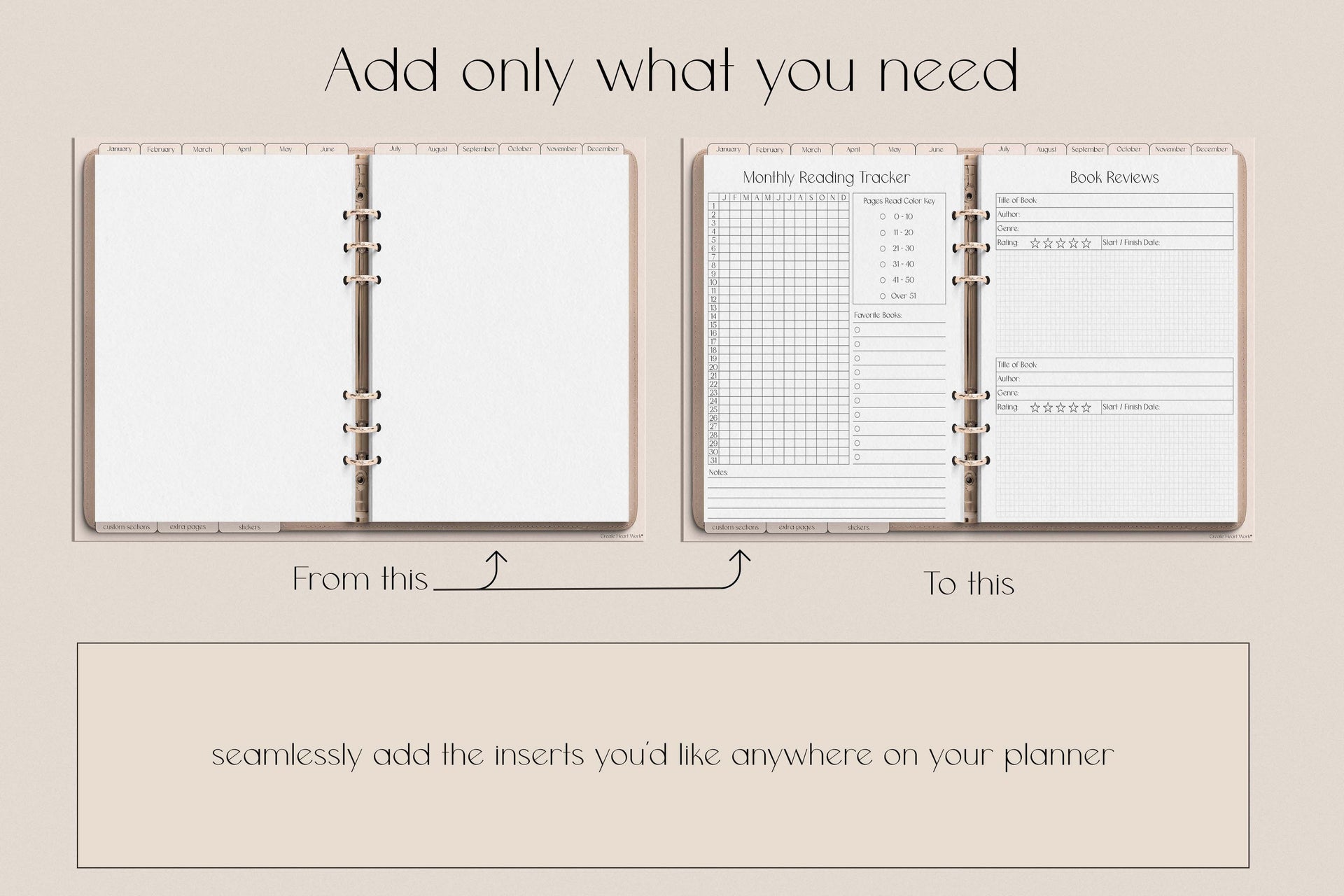 Book/ Reading Inserts – Create Heart Work