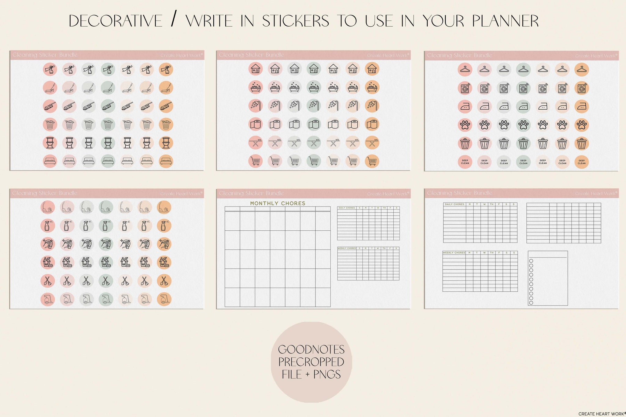 Cleaning Sticker Bundle – Create Heart Work