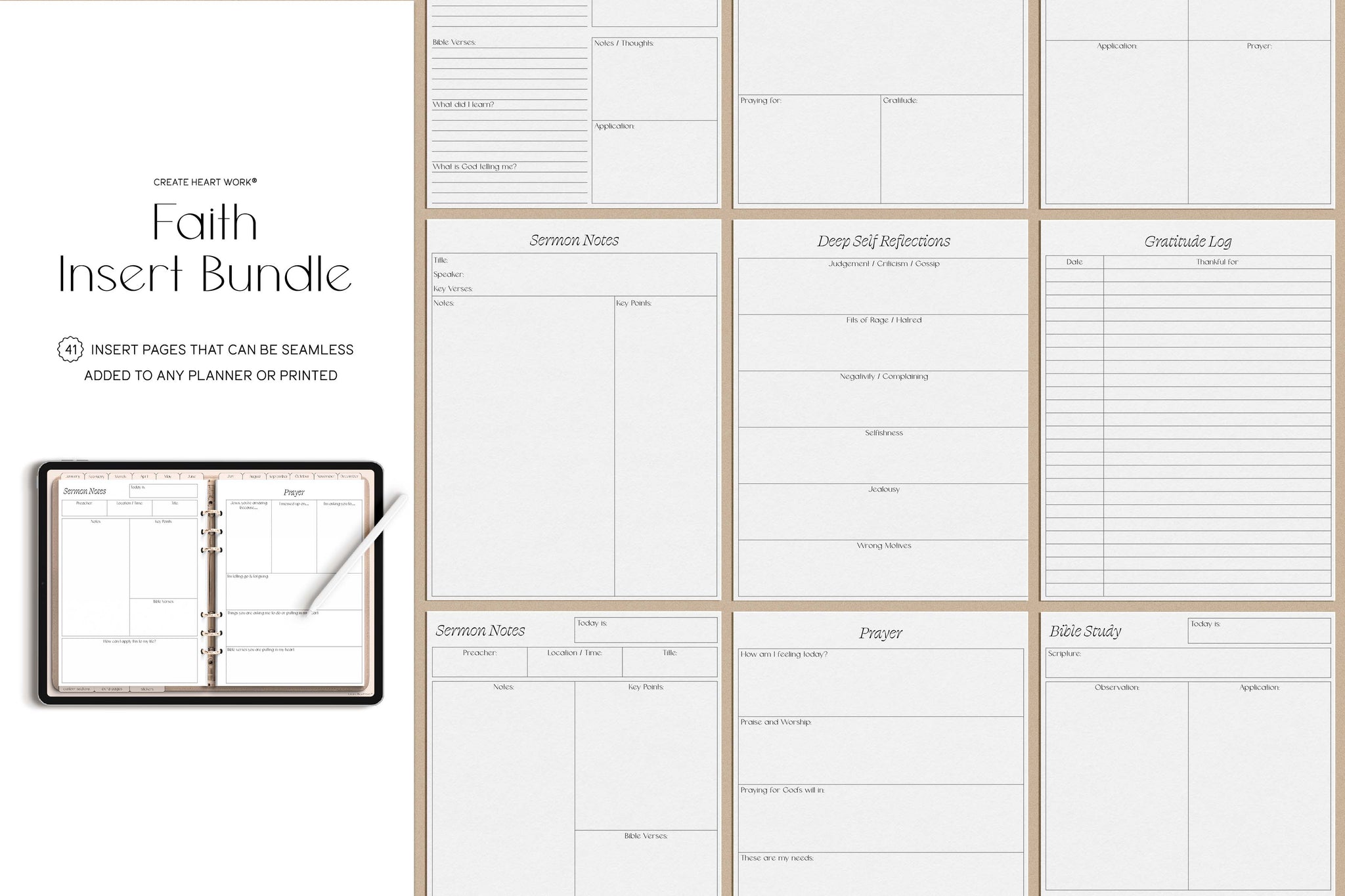 Faith Inserts – Create Heart Work
