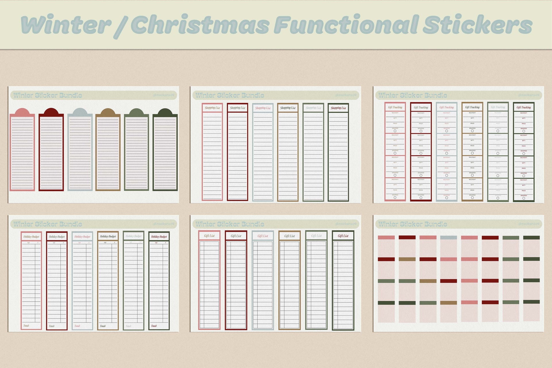 Christmas / Winter Functional Stickers – Create Heart Work